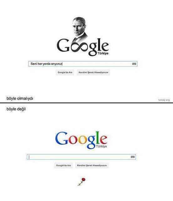 google ın atatürk ün ölüm yıldönümünü unutmaması - uludağ sözlük