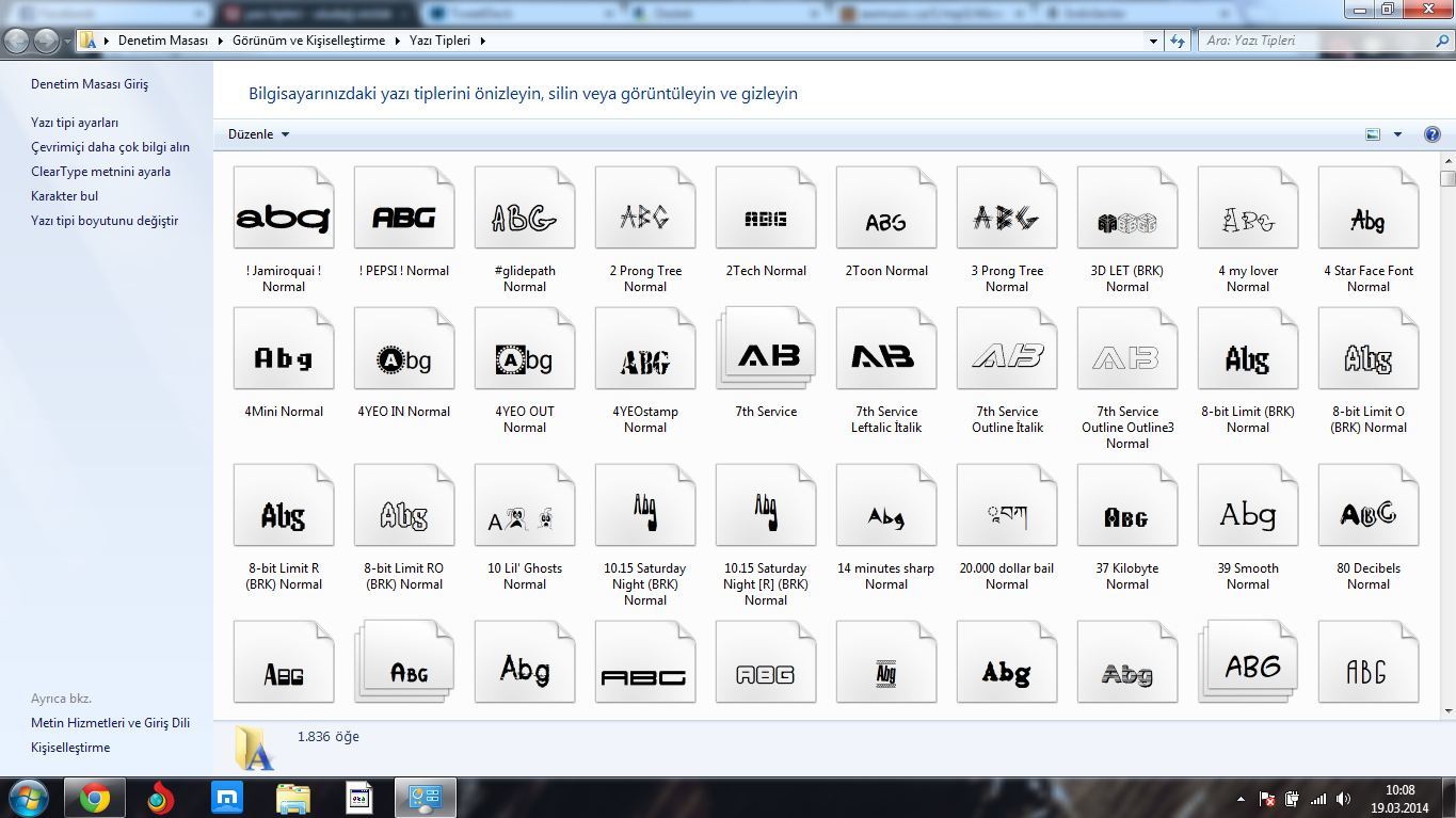 yazı tipleri - uludağ sözlük
